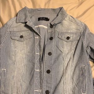 Jackets & Coats | Striped Jean Jacket | Poshmark